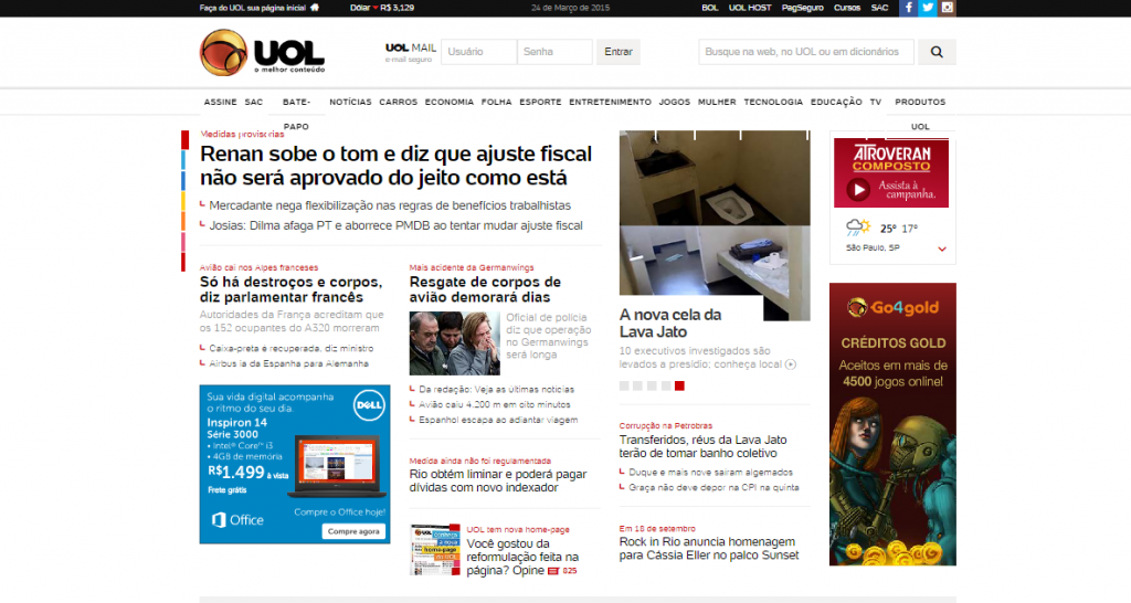 UOL ganha nova homepage